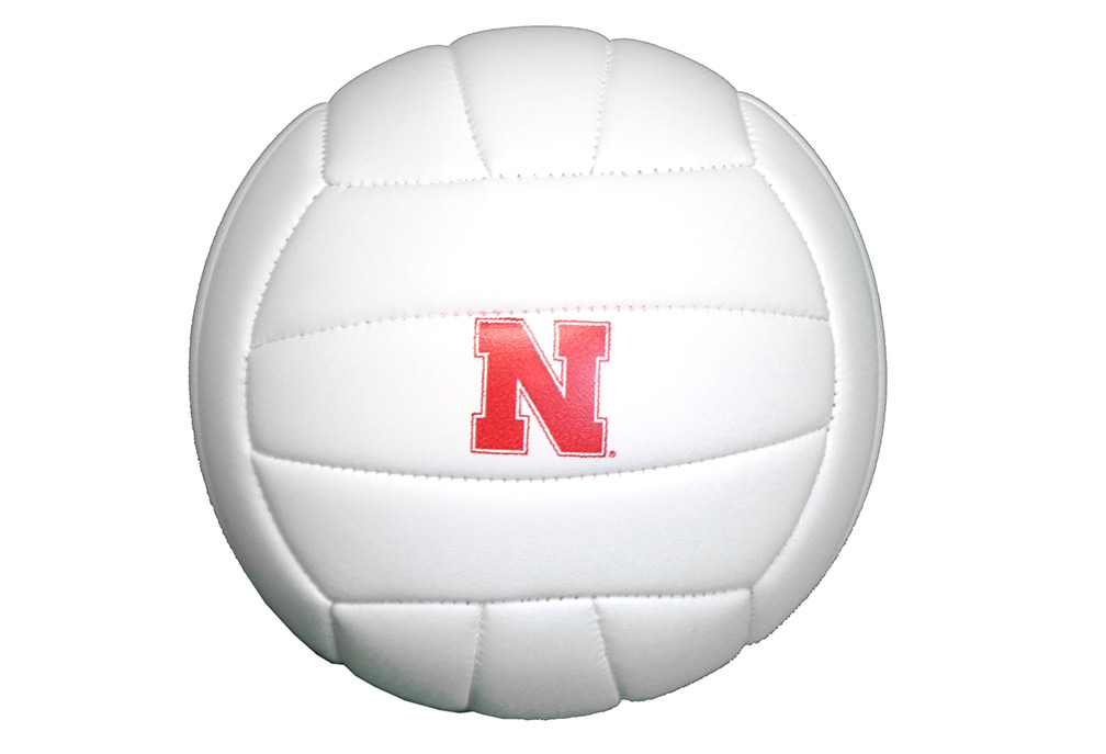 Nebraska Husker White Mini Volleyball Red N