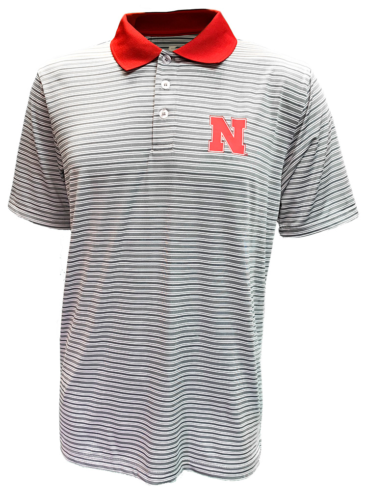 Ash Grey And Red Nebraska Blackett Polo Colosseum